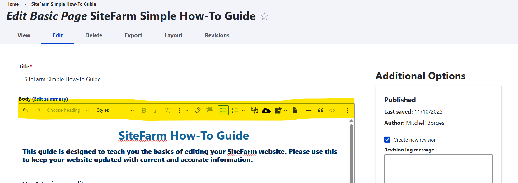 SiteFarm Simple How-To Guide | ASUCD Creative Media